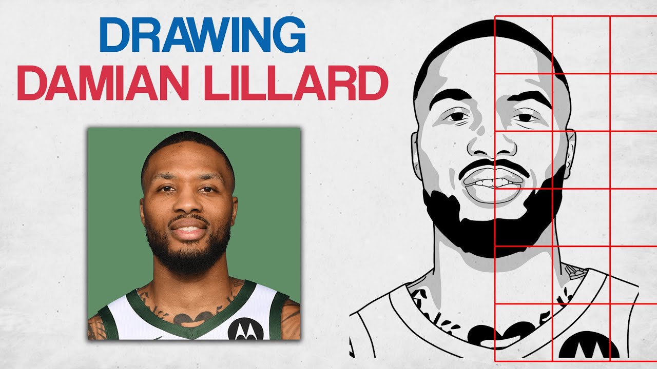 HOW TO DRAW DAMIAN LILLARD - Easy Drawing Tutorial - Face Drawing - YouTube