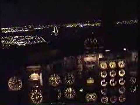 Boeing 727 night landing - YouTube