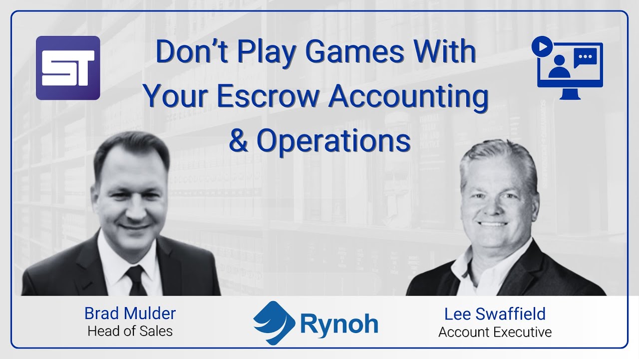 Don't Play Games With Your Escrow Accounting & Operations - YouTube