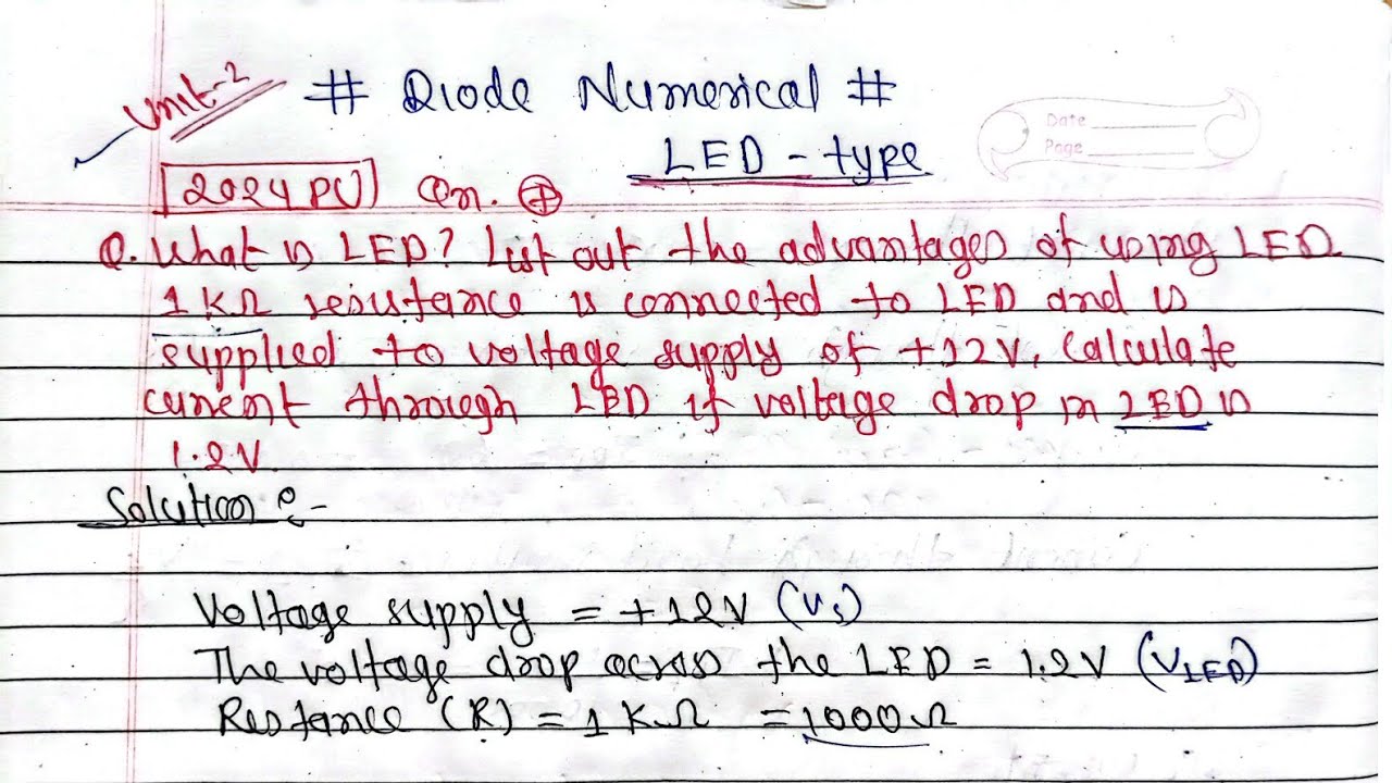 LED Numerical|Diode Numerical|Basic Electronics Engineering BE Purbanchal University|Diode ...