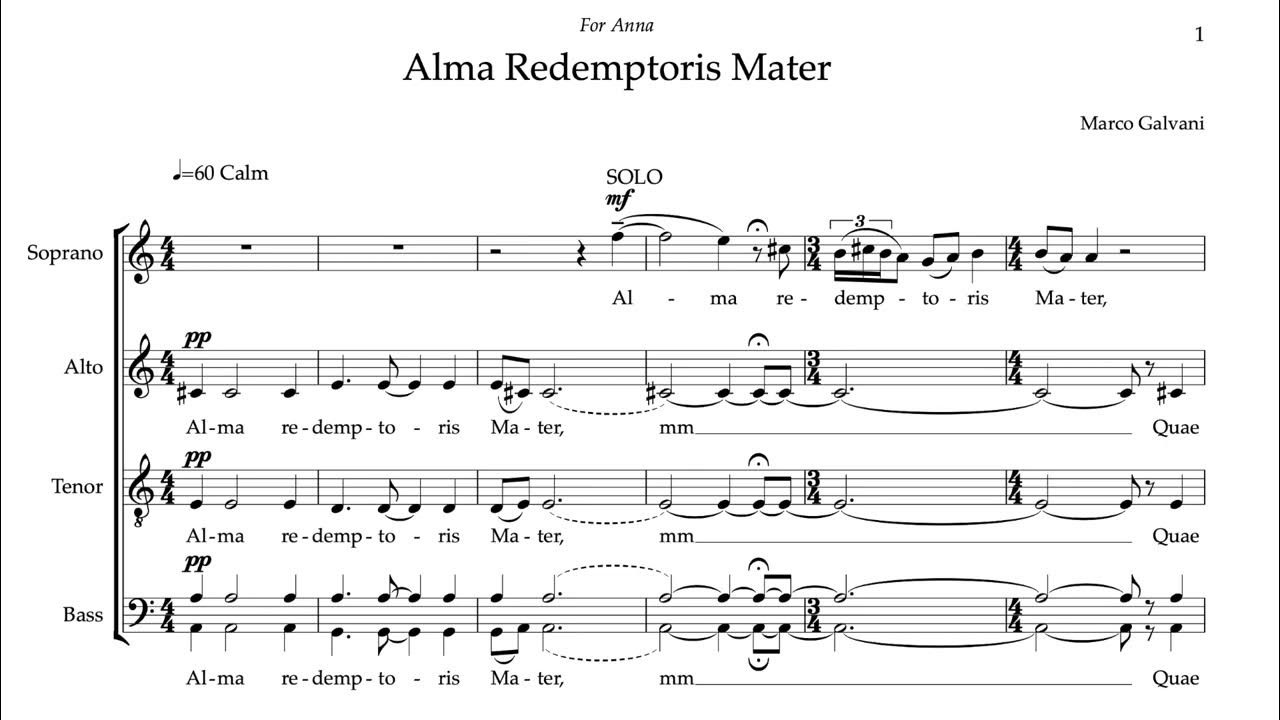 Alma Redemptoris Mater (SATB) | Marco Galvani - YouTube