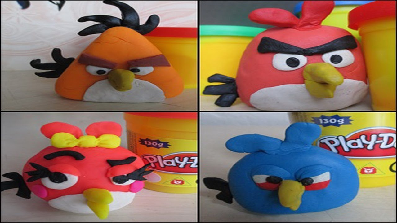 Play-Doh Angry Birds 3D Modeling Movie Compilation-Make Angry Birds ...