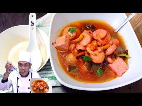 RESEP SUP TOMYAM SEAFOOD SANGAT SIMPEL & ENAK || PASTA TOMYAM NYA BIKIN ...