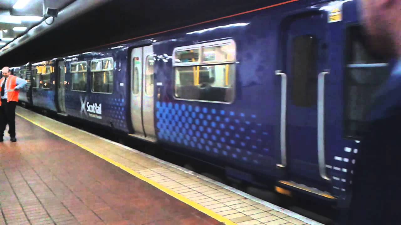 Blue class 318 departs Glasgow Central low level - YouTube