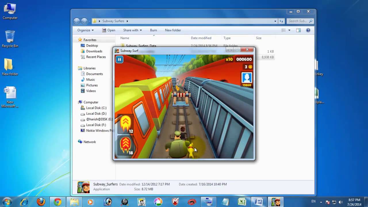 How to play subway surfers with keyboard - YouTube