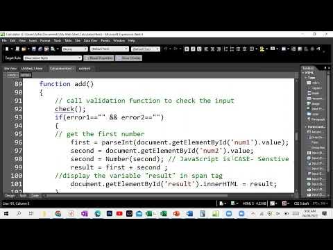 JavaScript Form calculator - A2 9626 Chapter 21 Web Programming - YouTube