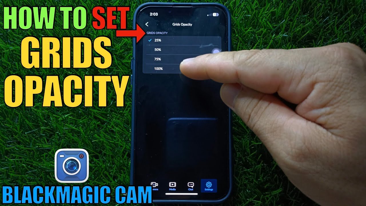 How to Set Grids Opacity on BlackMagic Camera Application - YouTube