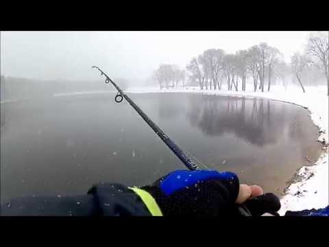 Fishing during a late winter snow storm - Worden's Rooster Tail ...
