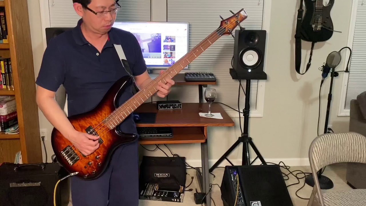 Practicing bass on Day Tripper - YouTube