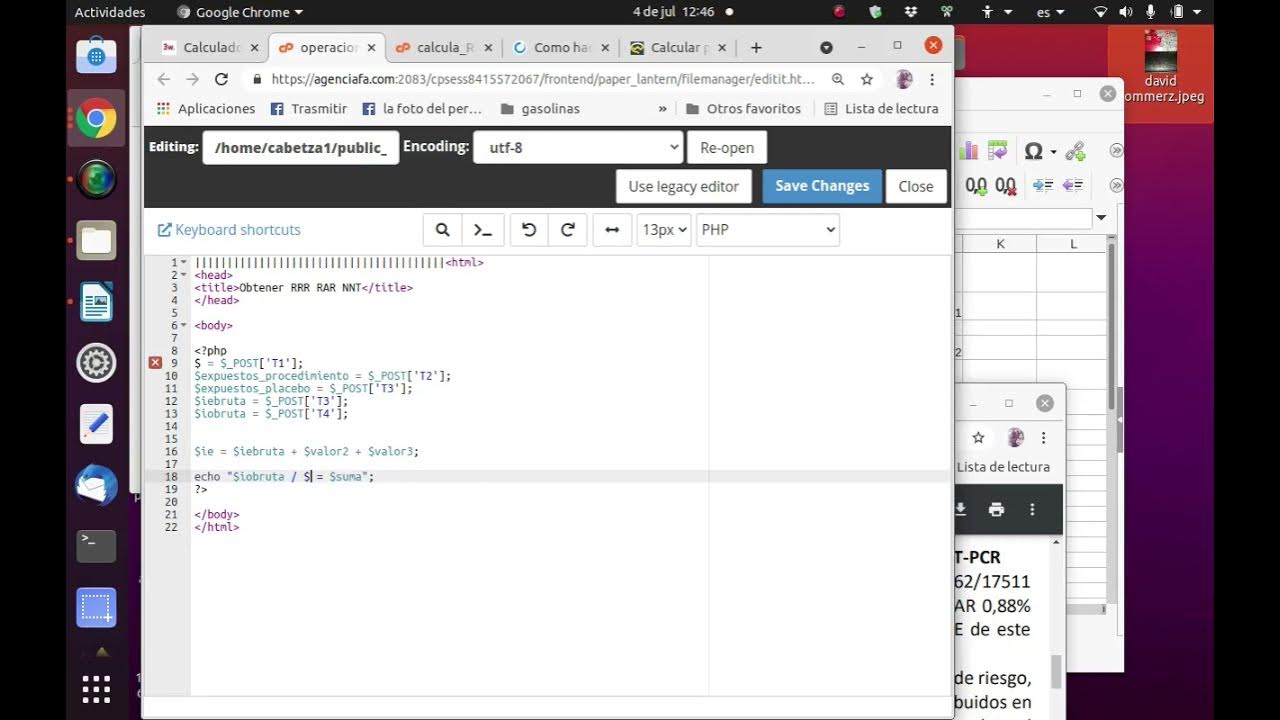como crear una calculadora en linea con php usando un machote - YouTube