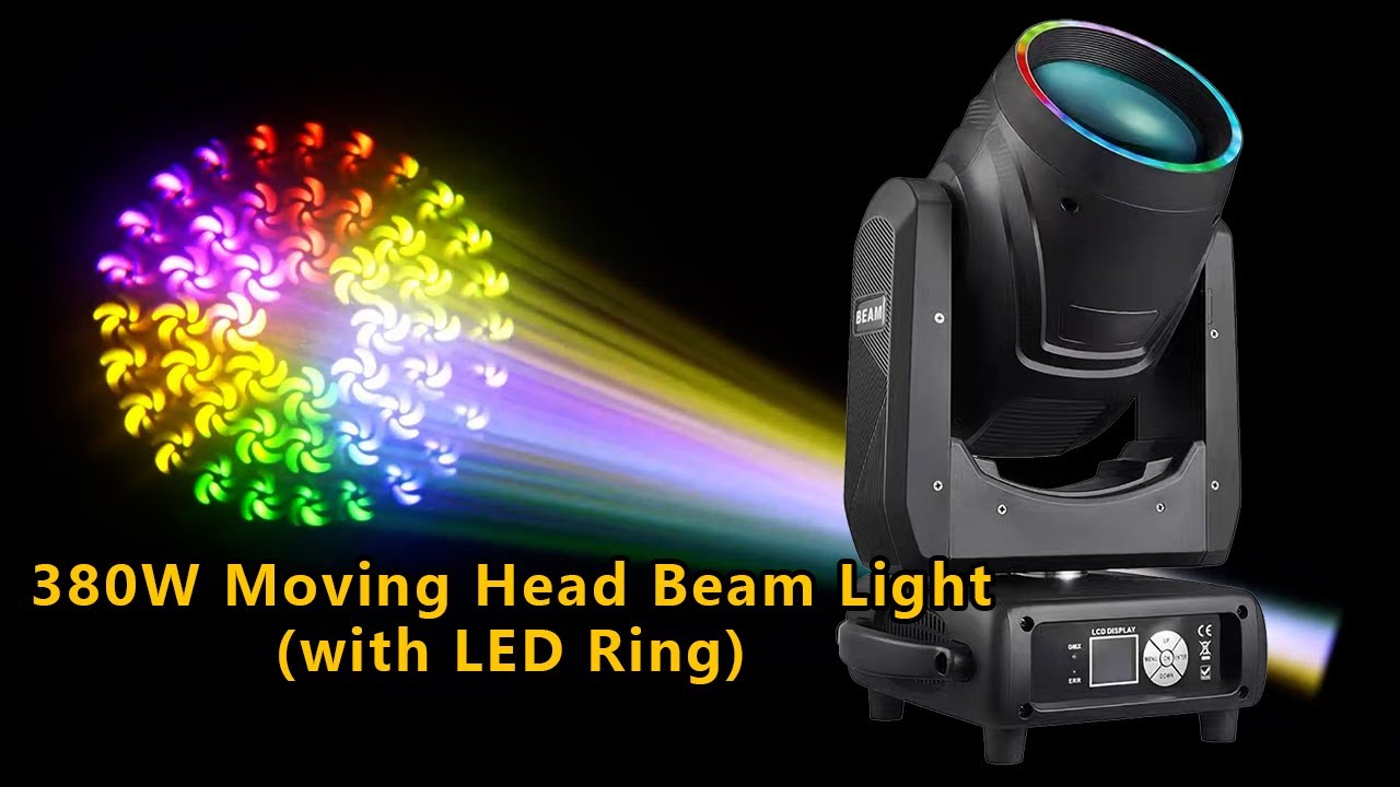 380W Moving Head Beam Lightwith LED Ring - YouTube