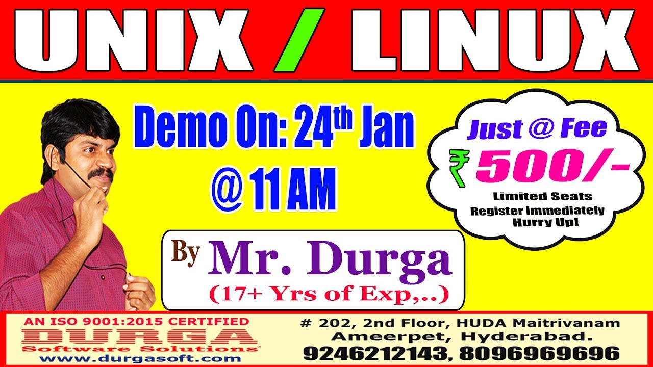 UNIX LINUX Offline Training On 24th Jan 11AM By Mr DURGA Sir YouTube UNIX LINUX Offline Training On 24th Jan 11AM By Mr DURGA Sir YouTube
