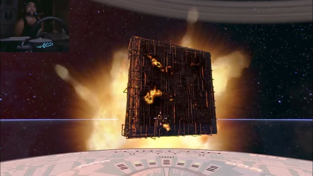 Borg Cube Destroyed! USS Enterprise NCC 1701 D - Three of Us! Star Trek ...