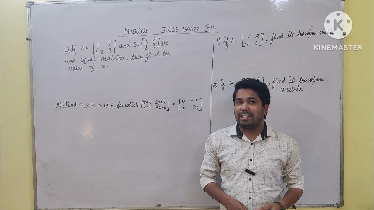 Solve matrices in a jiffy in a very easy way ICSE Board Class 10th - YouTube