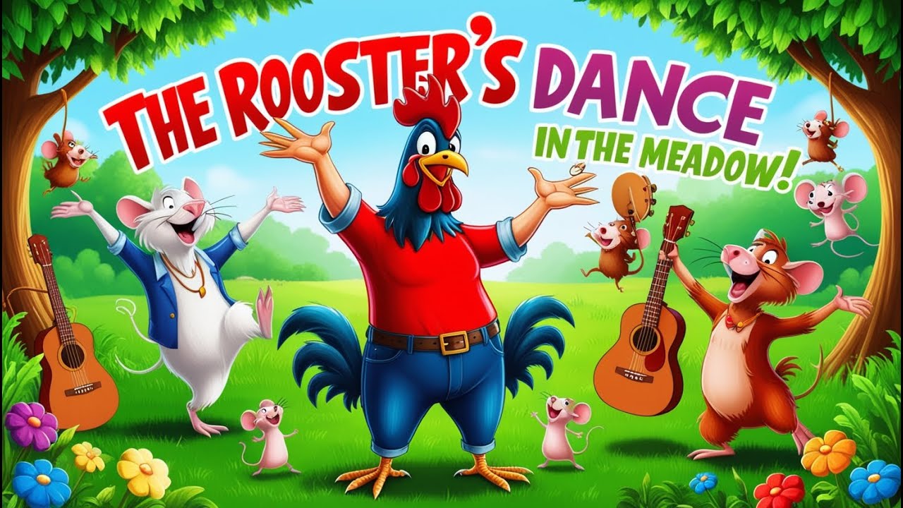 The Rooster's Dance in the Meadow | animal songs | nursery rhymes for ...