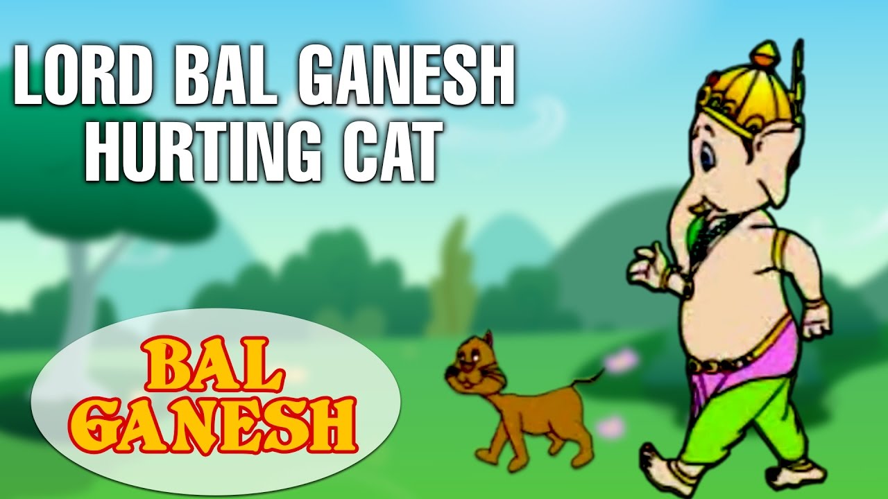 Bal Ganesh - Lord Bal Ganesh Hurting Cat - Indian Mythology stories In ...