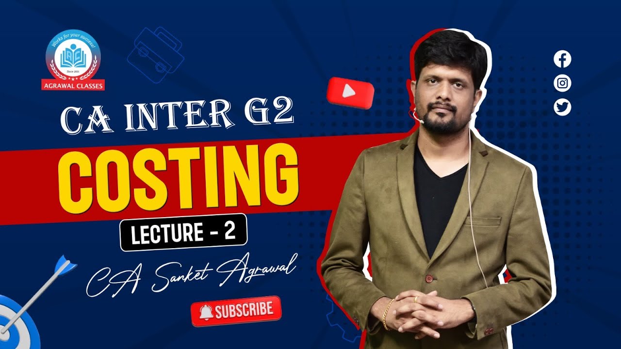 ICAI | CA Inter | Sep 2024 | Lecture 2 - COSTING | Details Of Cost ...