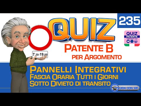 Patente B Quiz argomento Pannello integrativo VALIDITA' App 105 lingue audio Quiz e Teoria