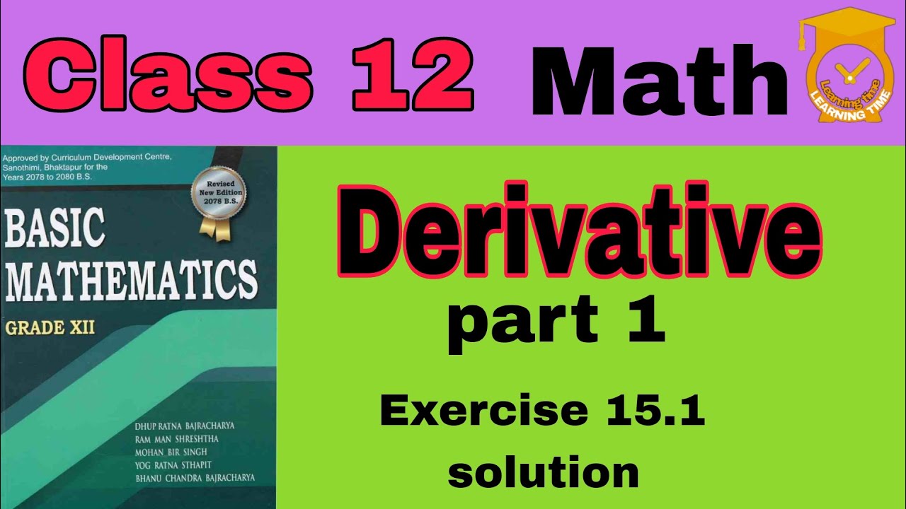 Class 12 Derivative exercise 15.1 solution| class 12 derivatives maths ...