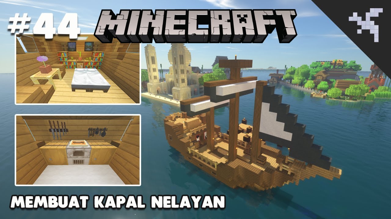 Minecraft Survival (PE-W10-XB1) - Membuat Kapal Nelayan Sederhana - YouTube