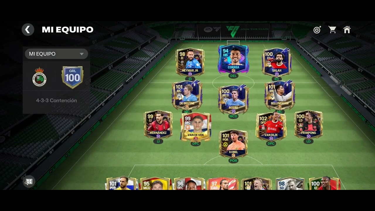 Mi plantilla de (FC MOBILE) de GRL 100 que te parece y dime cual es la ...