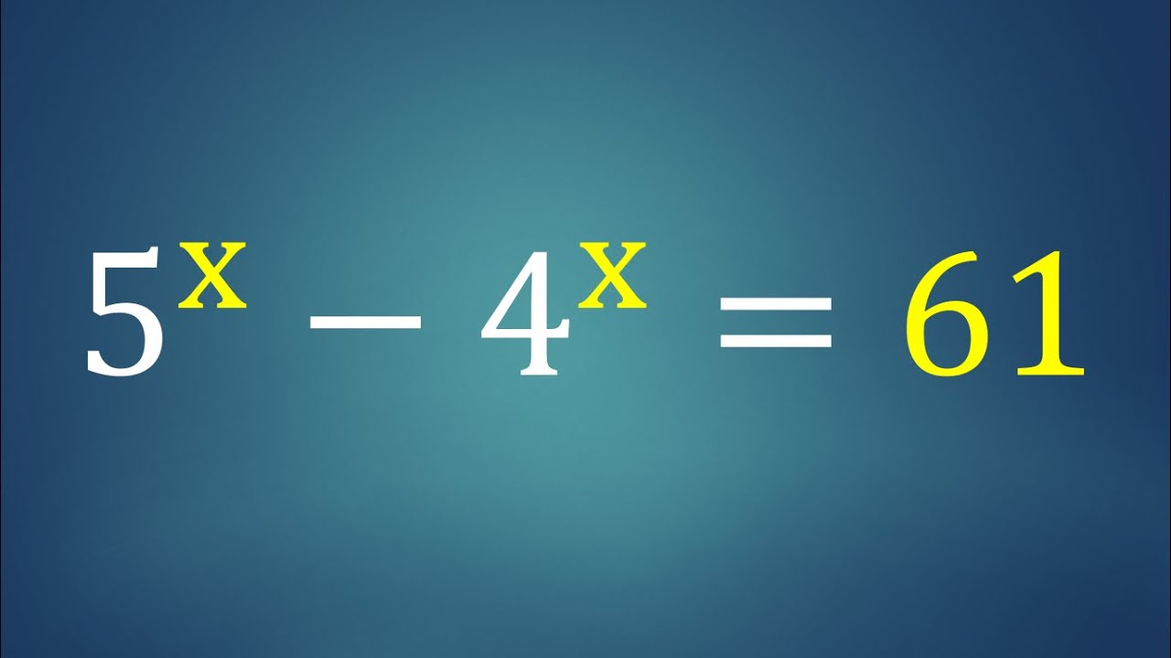 Solve Exponential Equation in 2 steps | Olympiad Math Questions and ...