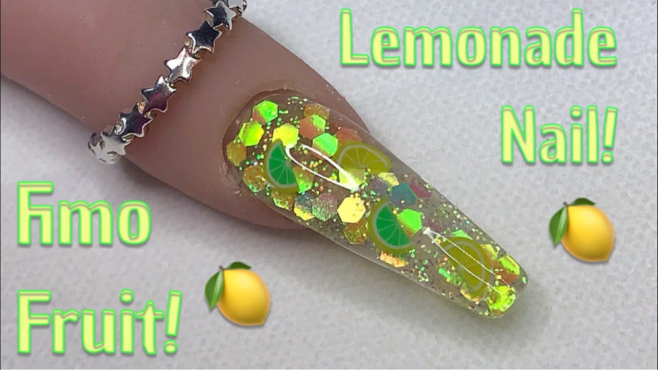 🍋 Lemonade Nail! 🍋 | Fimo Fruit | Nail Sugar - YouTube