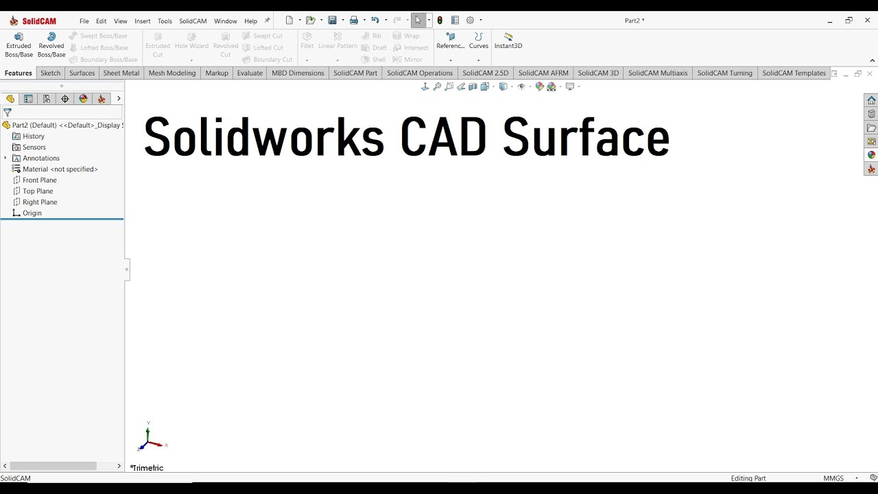 Solidworks CAD Surface Module - YouTube
