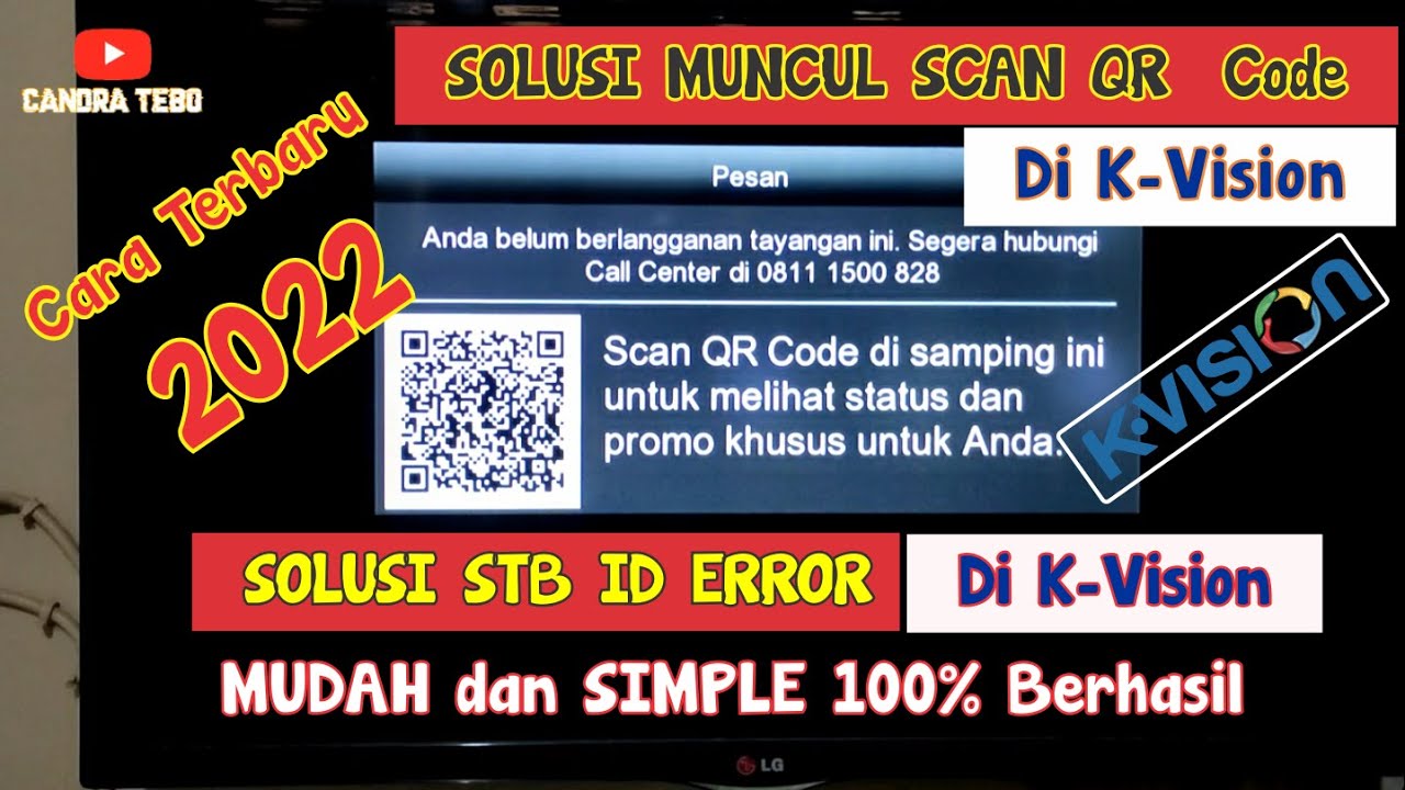 SOLUSI MUNCUL SCAN QRCODE BARCODE | STB ID Error DI KVISION SIARAN ...