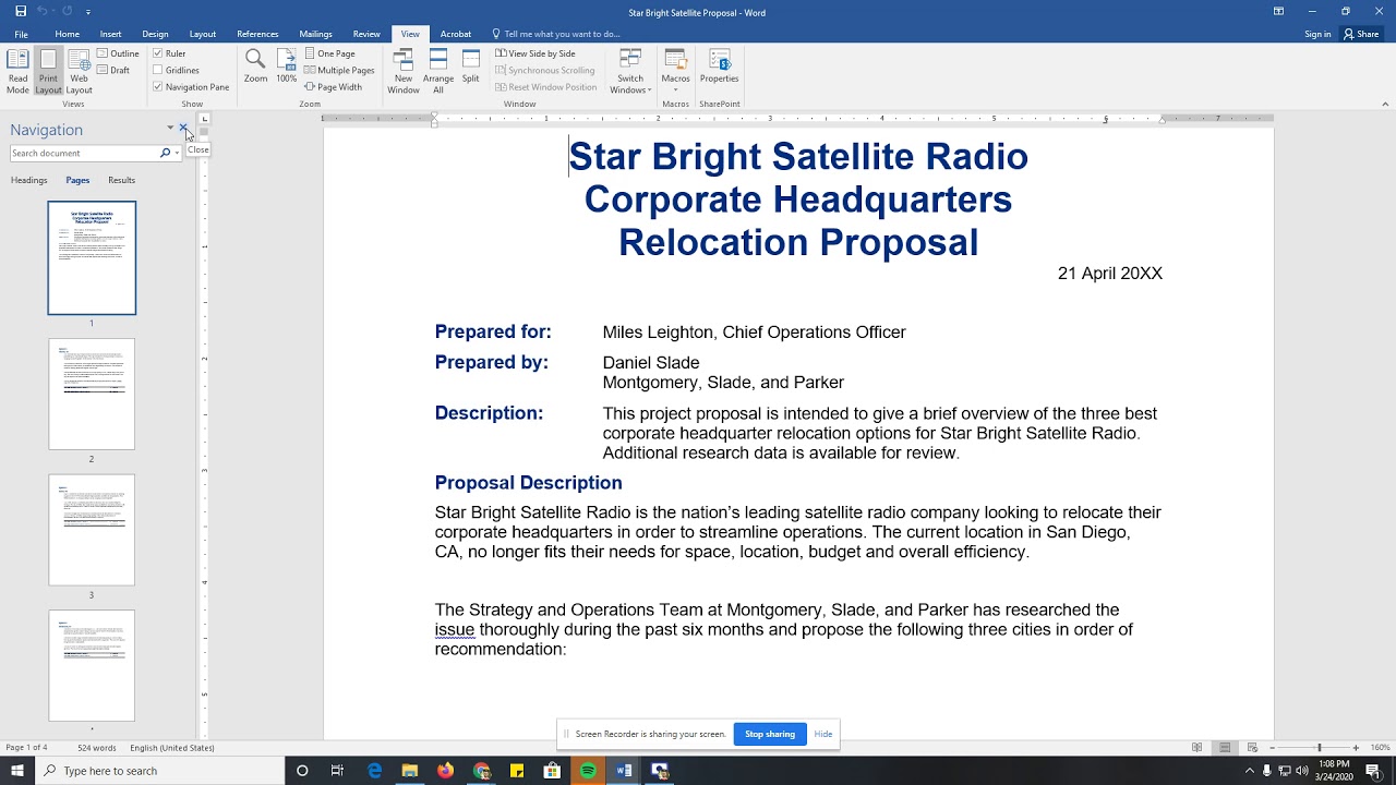 Word Chapter 2 Part 1: View Tab - YouTube