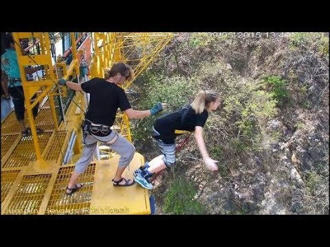 Pretty Girl Bungee jumping || 2 you jump I jump - YouTube