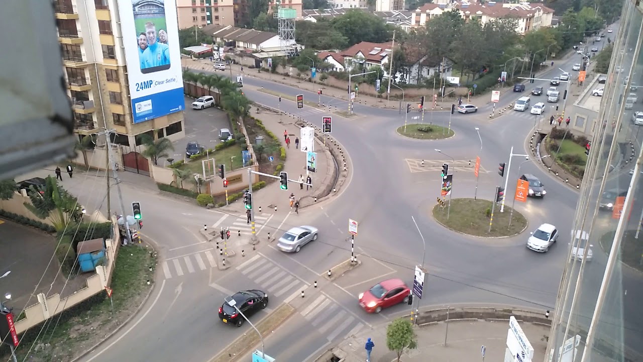 Nairobi signalized roundabout, view from Sifa towers (pt2) - YouTube