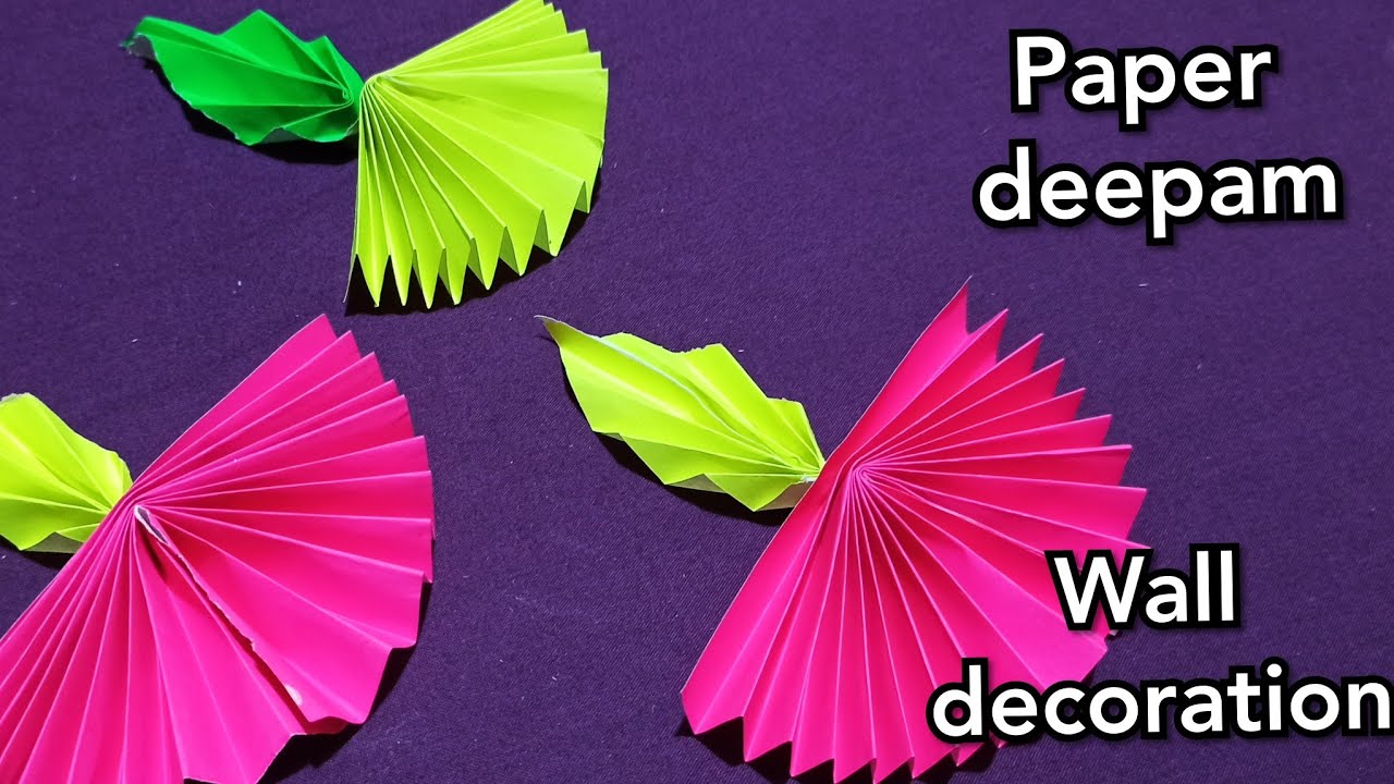 Karthigai deepam Decoration Ideas Ep -1 | Paper Diya | Wall Decoration ...