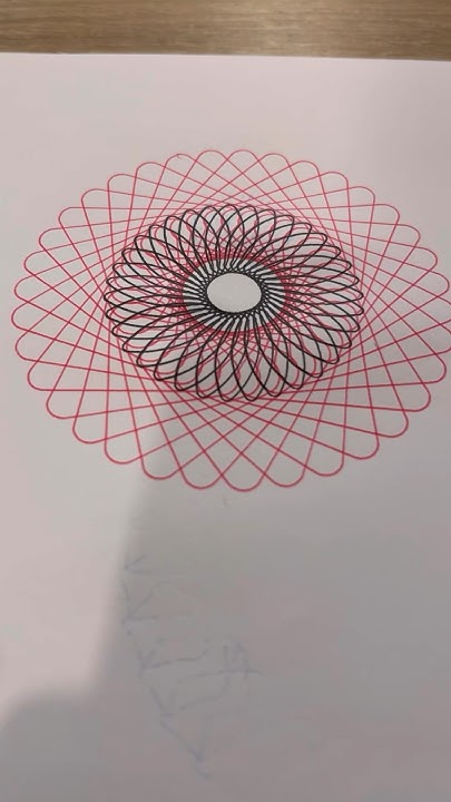 Spirograph: red triangles 🔺 and black ovals ⚫️ #asmr #art #drawing # ...