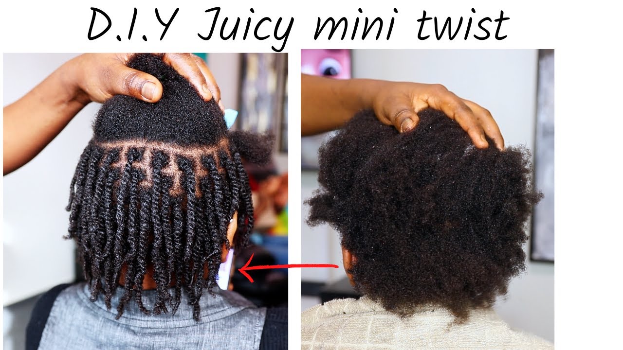 D.I.Y Juicy Mini Twist on Short/Medium 4c Natural Hair - YouTube