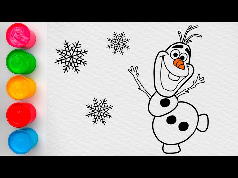Drawing and coloring Olaf from Frozen for kids & toddlers