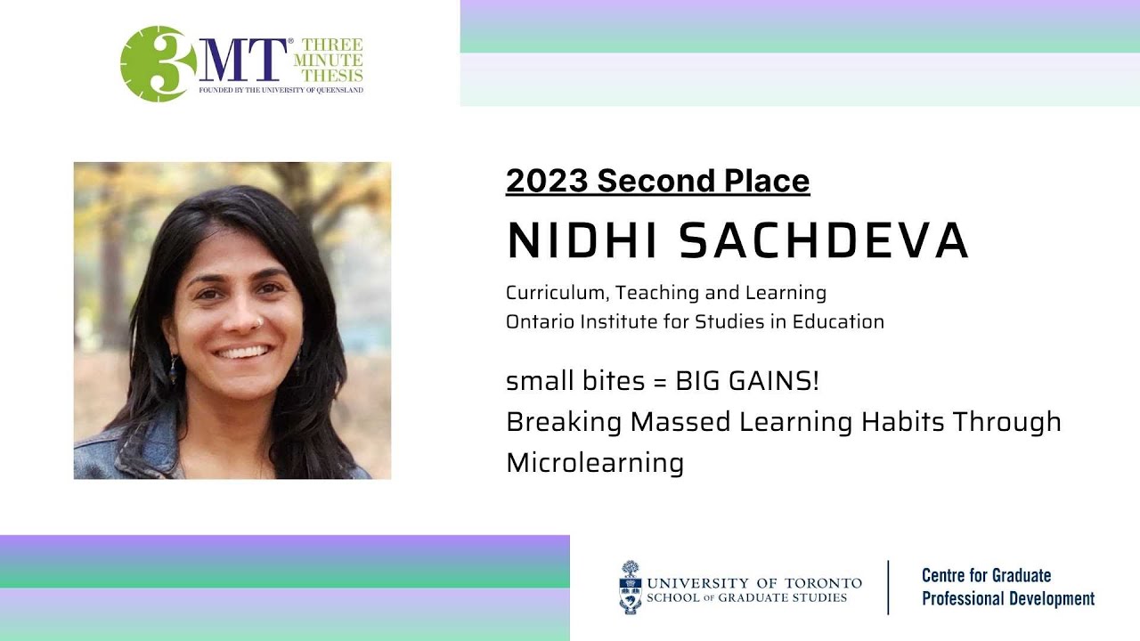 University of Toronto 3MT Finals 2023: Nidhi Sachdeva (Second Place ...
