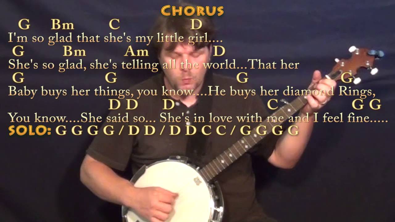I Feel Fine (Beatles) Banjo Cover Lesson with Chords/Lyrics - YouTube