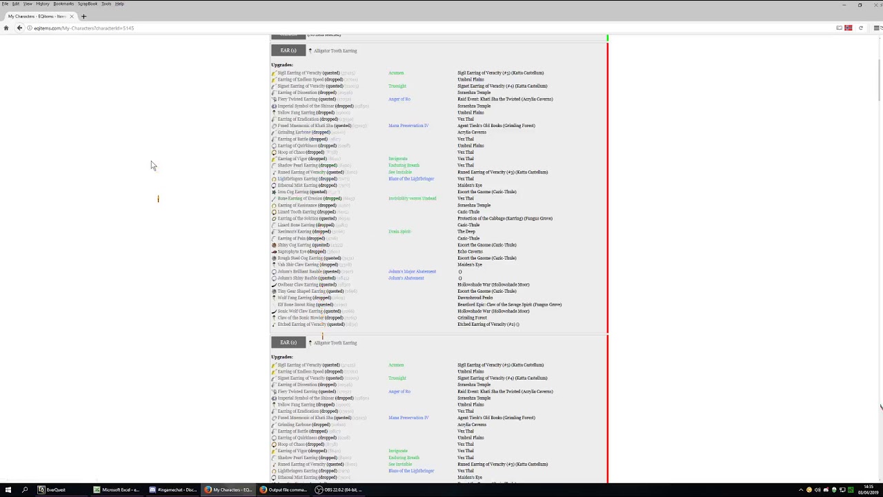 EQ Character Sheet Manage - YouTube