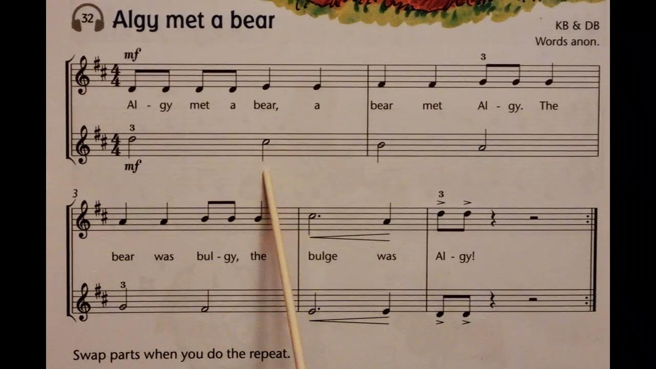 32 Algy Met A Bear piano accompaniment at rehearsal speed - YouTube