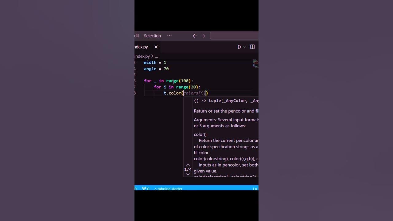 🍥 Color spiral - Design using Python tutrle #python #shorts - YouTube