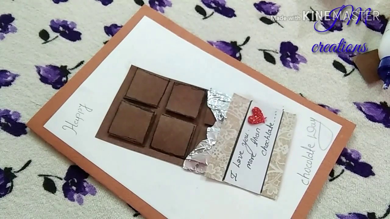 DIY Chocolate Card|Valentine Day Chocolate Card |How to make Card for ...