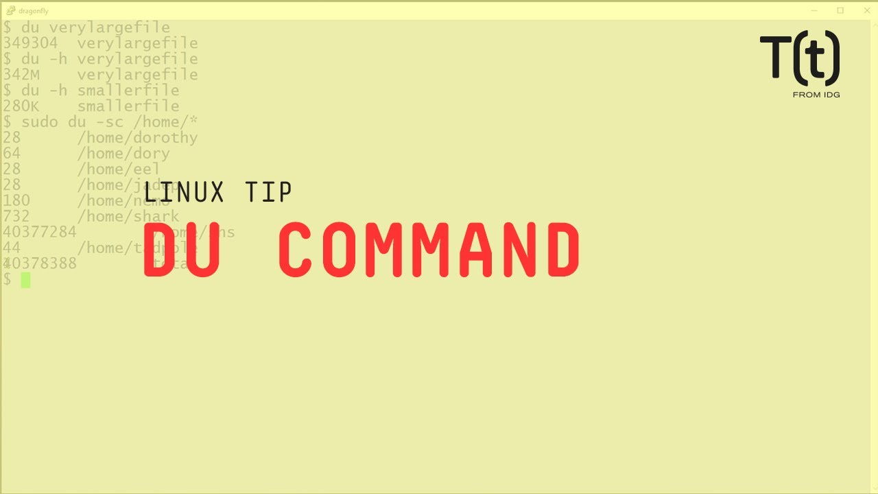 How to use the du command: 2-Minute Linux Tips - YouTube
