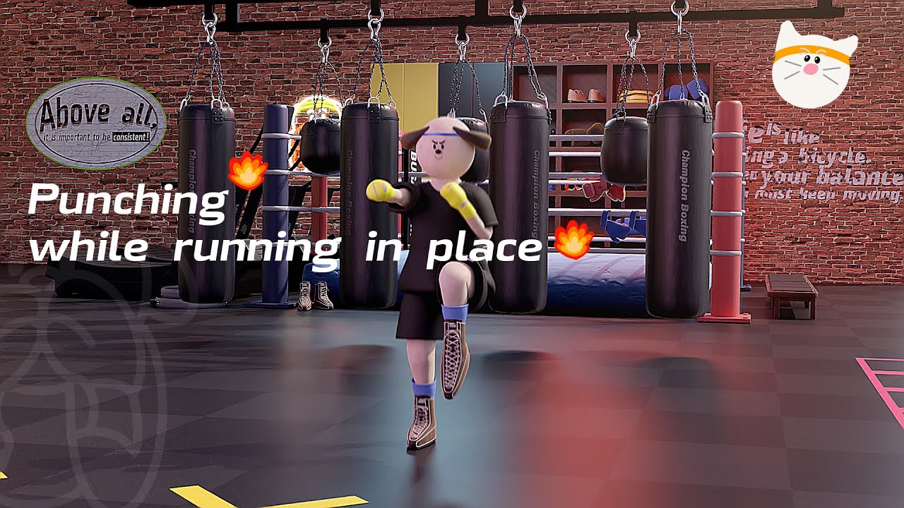 주먹뻗기/쉐도우복싱/ 3분 운동/ 30초 휴식 --3세트🚩 (punching while running in place ...