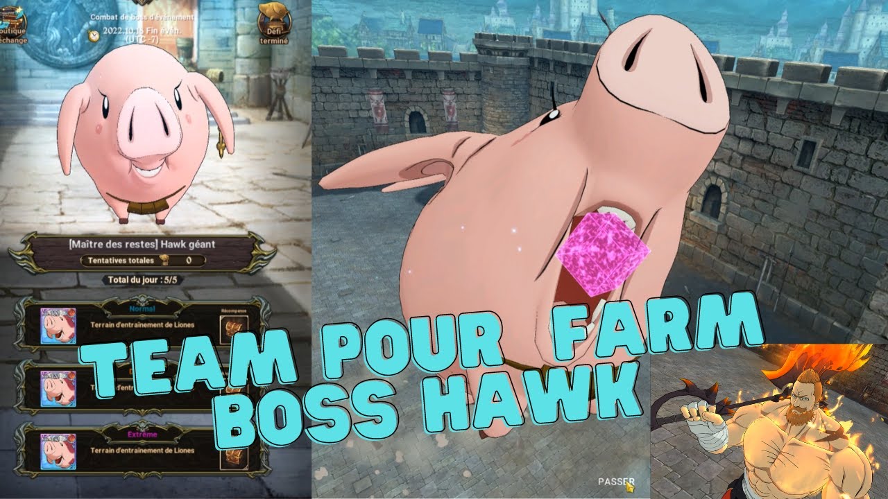 7DS Grand Cross : Team pour farm boss Hawk - YouTube