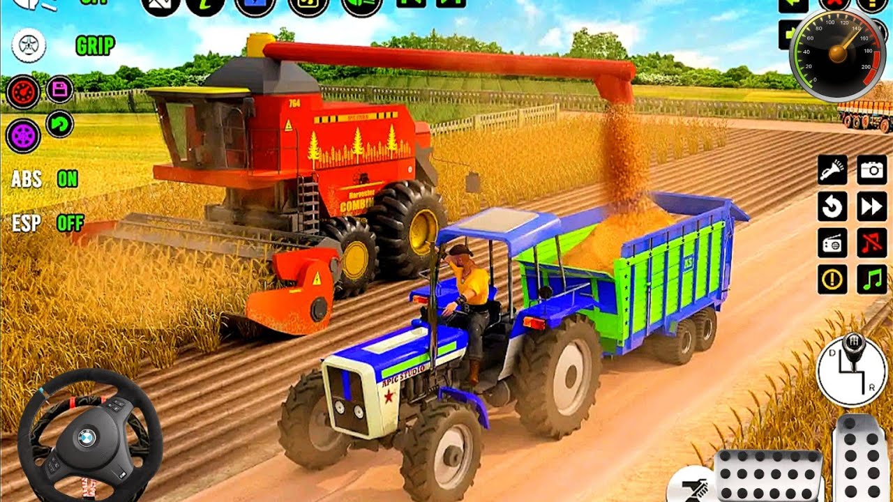 3D tractor farming simulator in Asia village simulator game - village ...