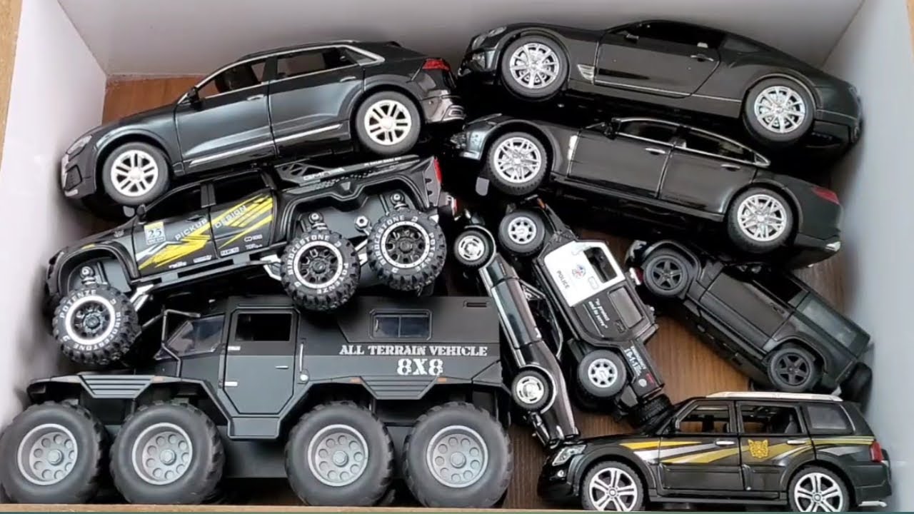 Box full off model cars,benze pickup,Avtros shaman,Audi Q8,Bentley ...