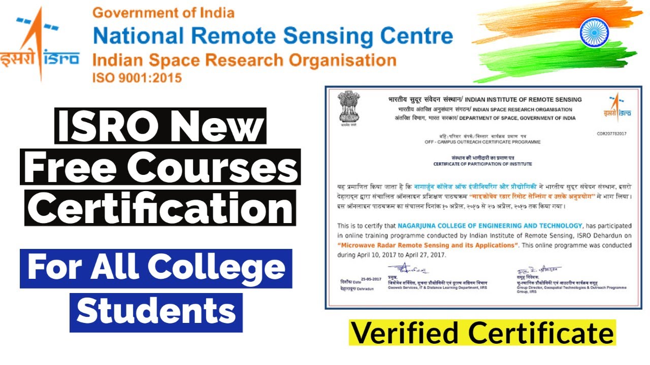 ISRO Government Certification Course FREE NOW | ISRO New Courses | # ...