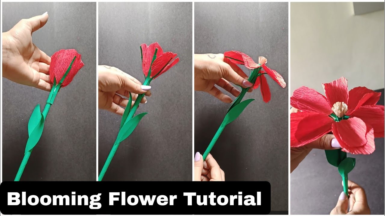 Blooming Flower Tutorial||Paper Flower Tutorial|| Paper Rose Tutorial ...