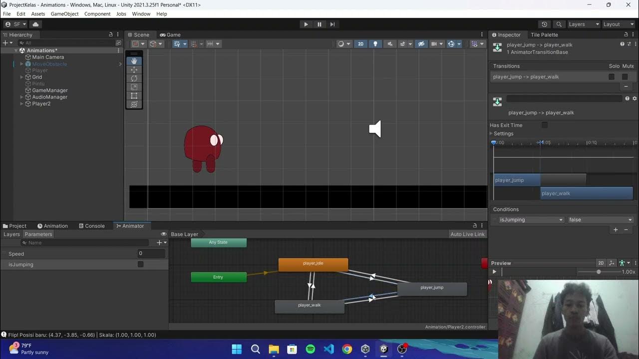 (UNTIRTA) Unity 2D - (Player Animation) - YouTube